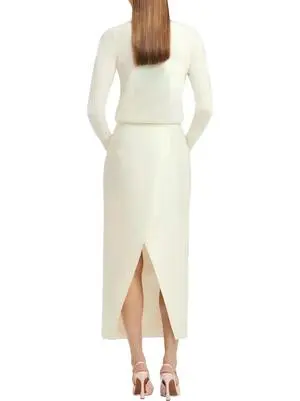 LEO LIN Quinn Wildflower-embellished Midi Skirt - Neutrals
