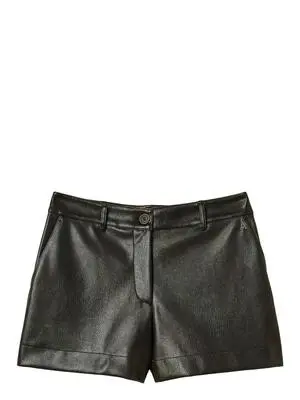 TWINSET Faux-leather Shorts - Black