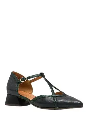Chie Mihara Hidrow Reptile-effect T-bar Heeled Pumps - Blue