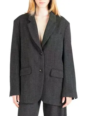 SOCIETE ANONYME Berry Checked Wool Jacket - Grey
