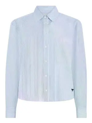 Max Mara Vertical-stripe Chest-pocket Shirt - White