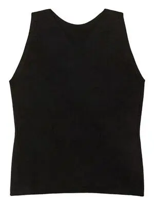 TWINSET Dual-use Fitted Knit Top With Openwork Details - Black