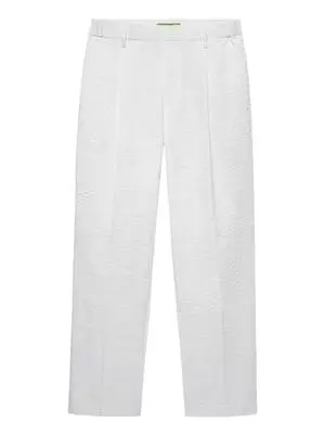 Shanghai Tang Seersucker Tailored Trousers - White