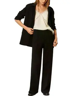 TWINSET Knit Trousers With Sequins - Black