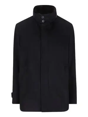 Herno High-neck Button-up Jacket - Blue