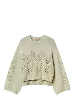 TWINSET Wool Blend Chevron Pattern Jumper - Green