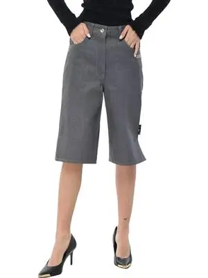 Off-White Logo Detail Cotton Shorts - Grey