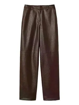 TWINSET Wide Faux-leather Trousers - Brown