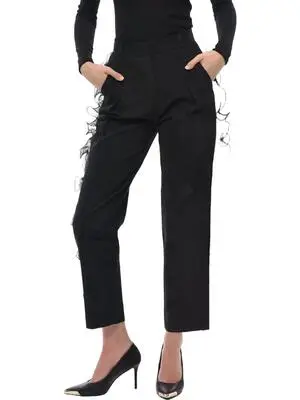Stella McCartney Ruffle Trim Trousers - Black