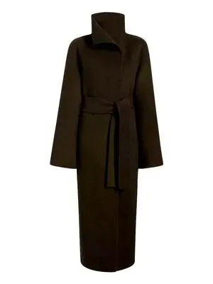 Khaite Romare Wool Wrap Coat - Brown