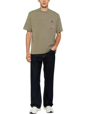Stone Island Logo-print Chest-pocket T-shirt - Green