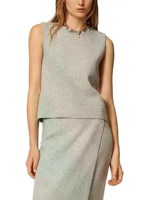 TWINSET Knitted Midi Skirt - Grey