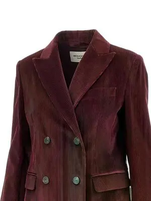 Max Mara Cotton Corduroy Velvet Blazer - Red