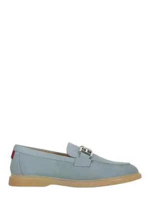 Bally Logo-plaque Leather Loafers - Blue