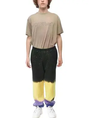 Off-White Rhinestone-embellished Tie-dye Track Pants - Black
