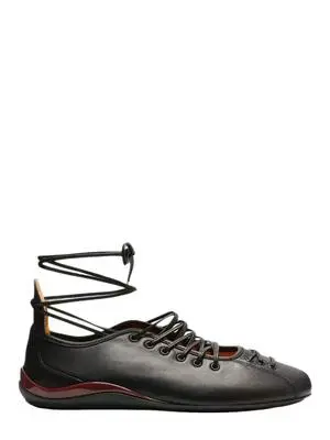 LILI CURIA Leather Ballet Flats - Black