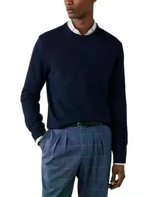 HACKETT LONDON Patch-detail Crew Neck Sweater - Blue