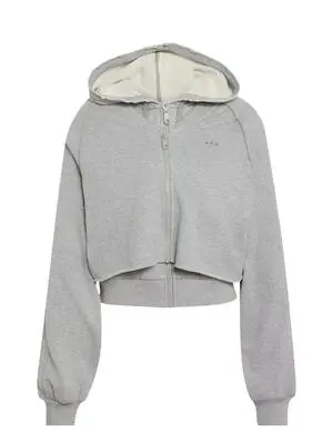 Adidas Layered-effect Raw-edge Hoodie - Grey