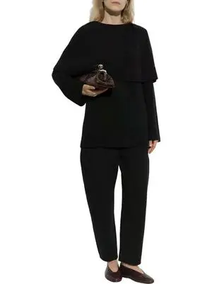 LISA YANG Jaylani Cape-overlay Sweater - Black