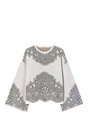 TWINSET Wool-blend Jacquard Maxi Jumper - White