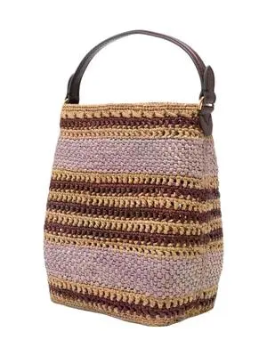 ANYA HINDMARCH Anya Hindmarch Woven Stripe Bucket Bag Purple