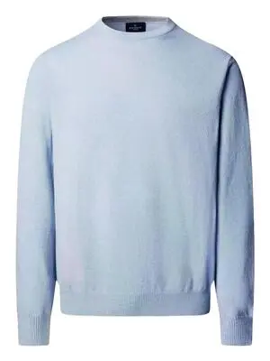 HACKETT LONDON V-neck Knit With Elbow Patches - Blue