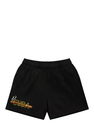 MELT Cuba Graphic-print Relaxed Fit Shorts - Black