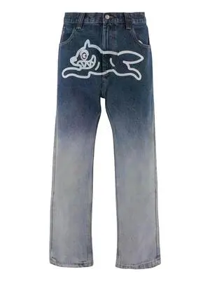 ICECREAM Ombré Wash Graphic Print Jeans - Blue