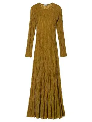 TWINSET Long Sleeve Lace Maxi Dress - Green