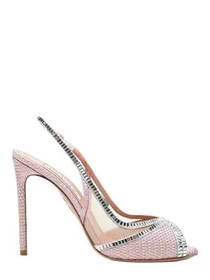 AQUAZZURA Wild Aurora Crystal-embellished Heeled Sandals - Pink
