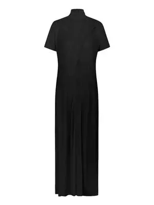 CAYET Bella High-neck Wrap-design T-shirt - Black