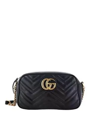Gucci Gg Marmont Matelassé Leather Small Shoulder Bag - Black