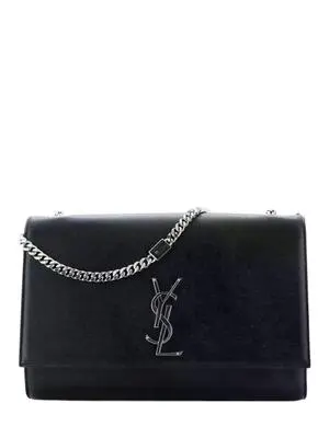 Saint Laurent Monogram Grainy Leather Large Crossbody Bag - Black