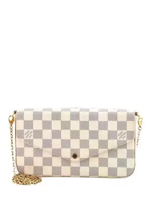 LOUIS VUITTON Felicie Pochette Damier Crossbody Bag - White