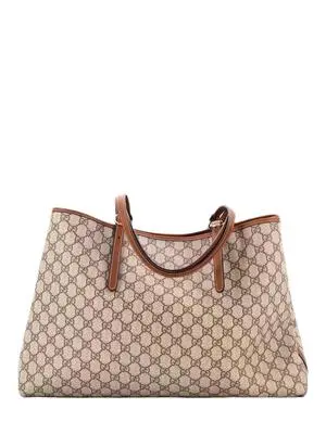 Gucci Emblem Gg Coated Canvas Maxi Tote Bag - Brown