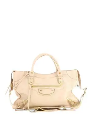 Balenciaga Classic Metallic Edge Leather Medium Satchel - Neutrals