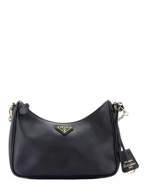 Prada Re-edition 2005 Saffiano Leather Shoulder Bag - Black