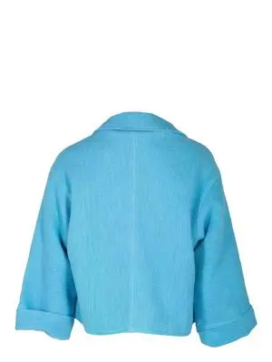 MARRAKSHI LIFE Notched Lapel Textured Jacket - Blue