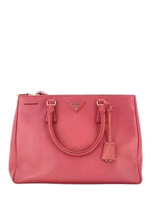 Prada Double Zip Lux Saffiano Leather Medium Tote Bag - Pink