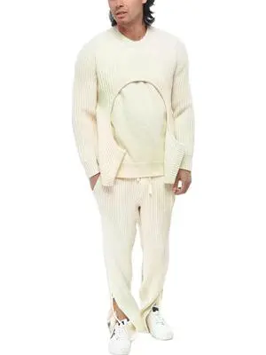 Off-White Meteor Cut-out Ribbed-knit Sweater - Neutrals