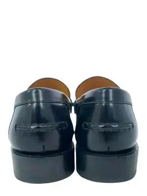 Dior Pearl Embellished Leather Loafers - Black