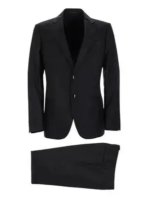 Giorgio Armani Soho Single-breasted Wool-blend Suit - Black
