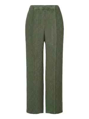 Issey Miyake Pleated Chevron-pleat Trousers - Green