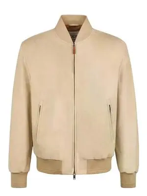 TOD'S Brera Suede Bomber Jacket - Neutrals