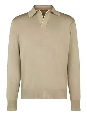 TOD'S Polo Shirt In Merino Wool - Neutrals