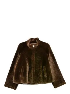 MANZONI 24 Shearling Zip-up Jacket - Brown