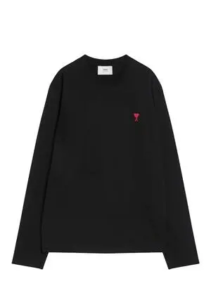 AMI Paris De Coeur Long Sleeve T-shirt - Black
