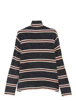 SONG FOR THE MUTE Striped Zip-up Cardigan - Blue