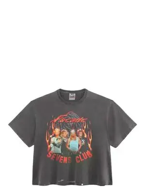 TRIPLE SEVENS Flame Rock Graphic-print Boxy T-shirt - Grey
