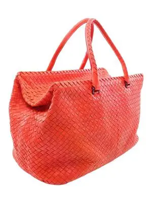 Bottega Veneta Woven Leather Tote Bag - Red